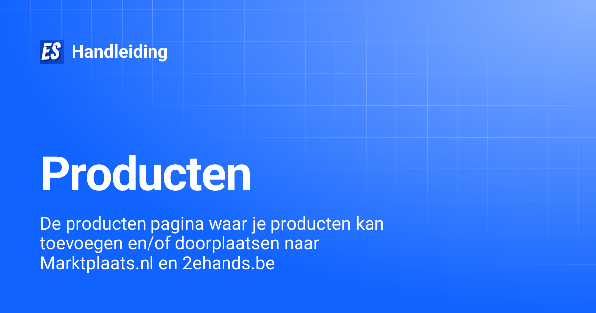 Producten | Handleiding